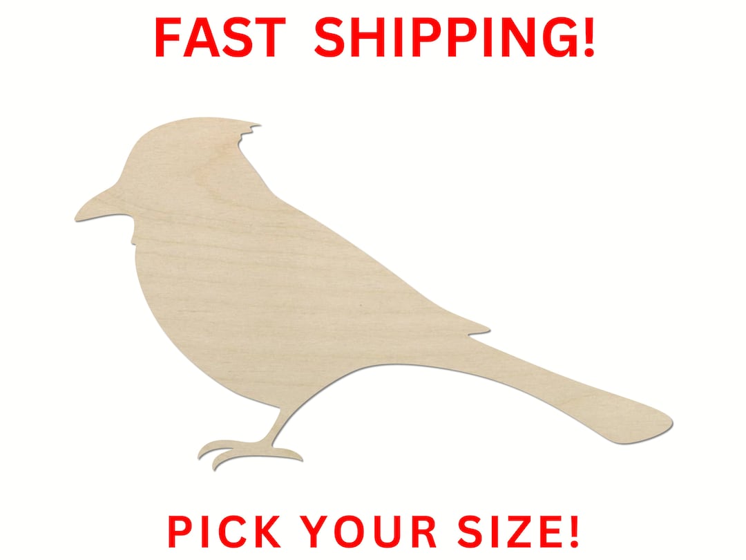 Unfinished Wooden Blue Jay Bird Shape | Bluejay DIY Cutout | Craft ...