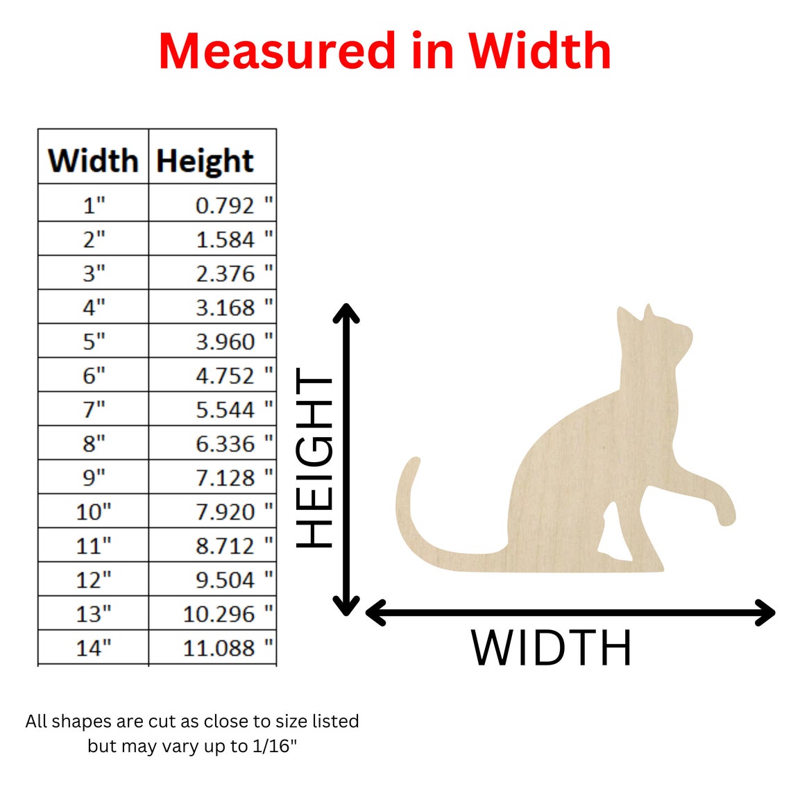 Unfinished Wooden Cat Shape 01 | Cat Blank Cutout | Craft Supplies ...