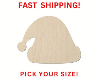 Santa Hat Wood Cutout 170181 Ornaments, Tags, Unfinished Wood, Various ...