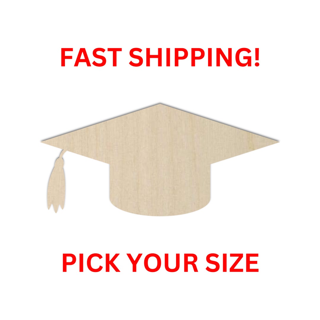 Unfinished Wooden Graduation Cap Shape Cap Blank Cutout Craft Supplies ...