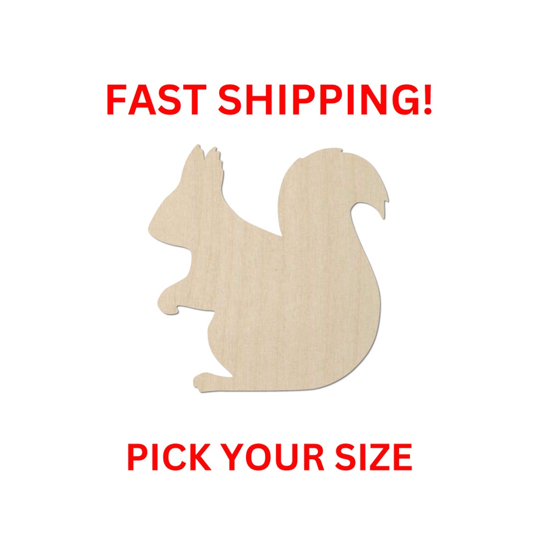 Unfinished Wooden Squirrel Shape | Squirrel Wood Cutout Shape | Laser ...