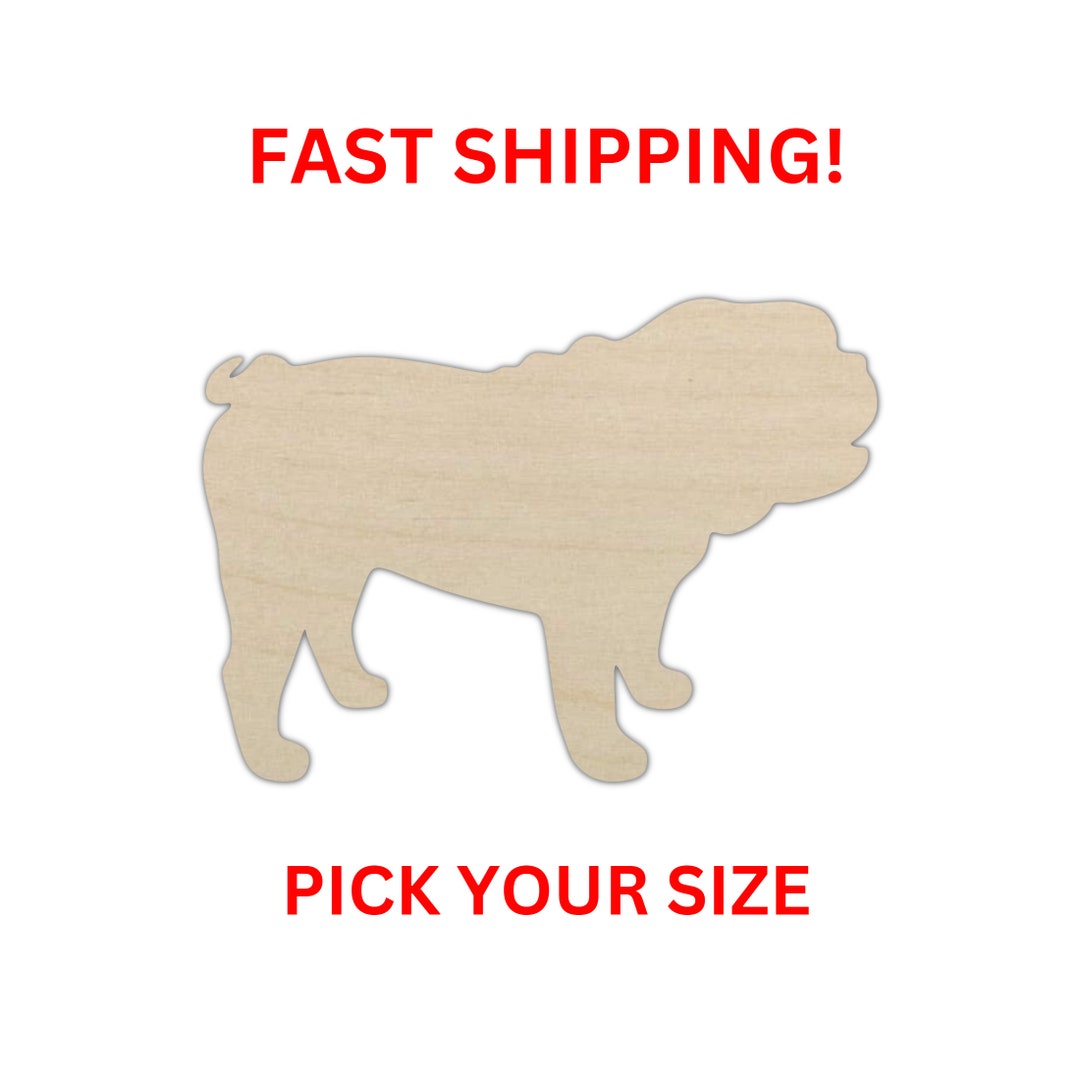 Unfinished Wooden Bulldog Shape | Bulldog Cutout | Craft Supplies ...