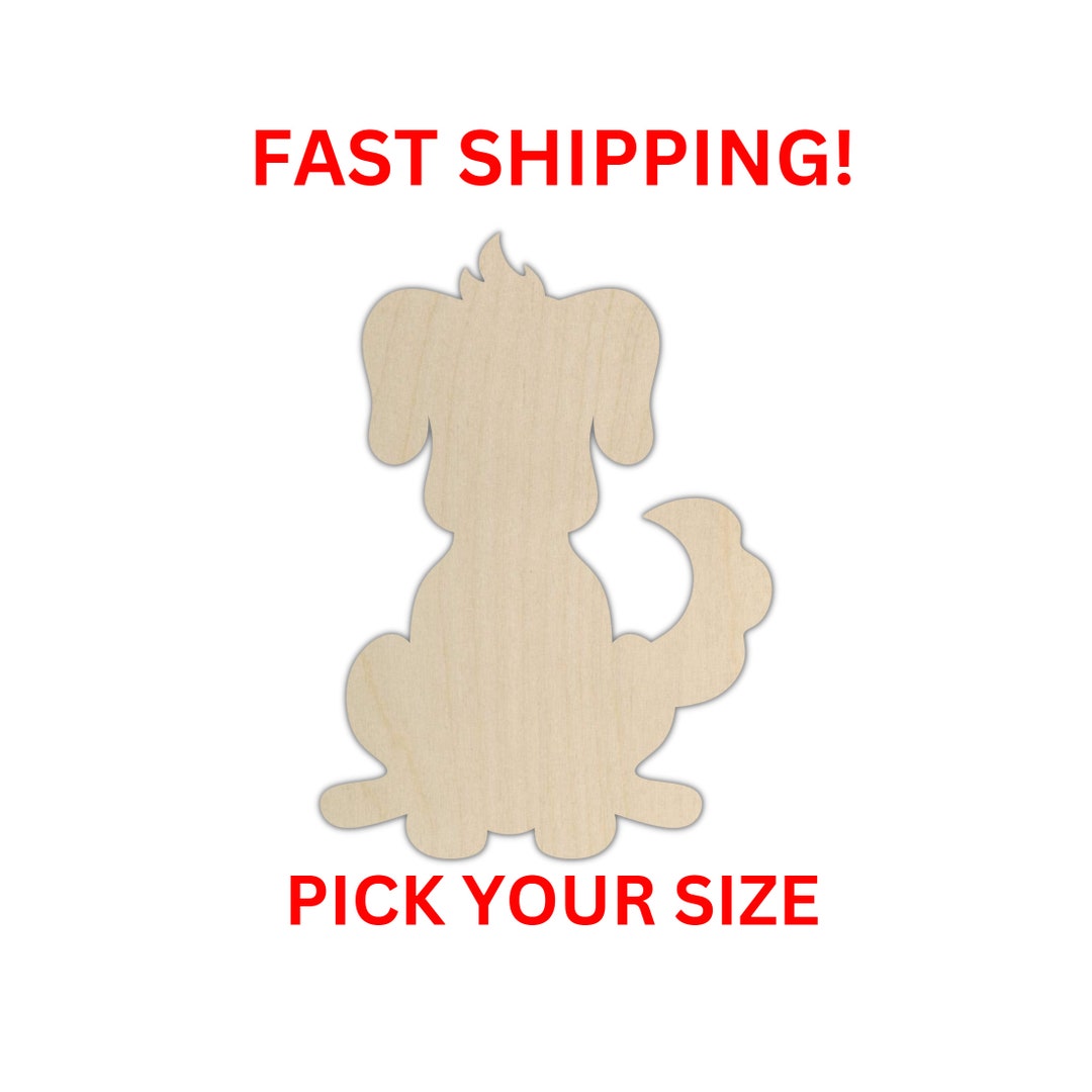 Unfinished Wooden Cartoon Dog Shape | Cartoon Dog Cutout | Craft ...