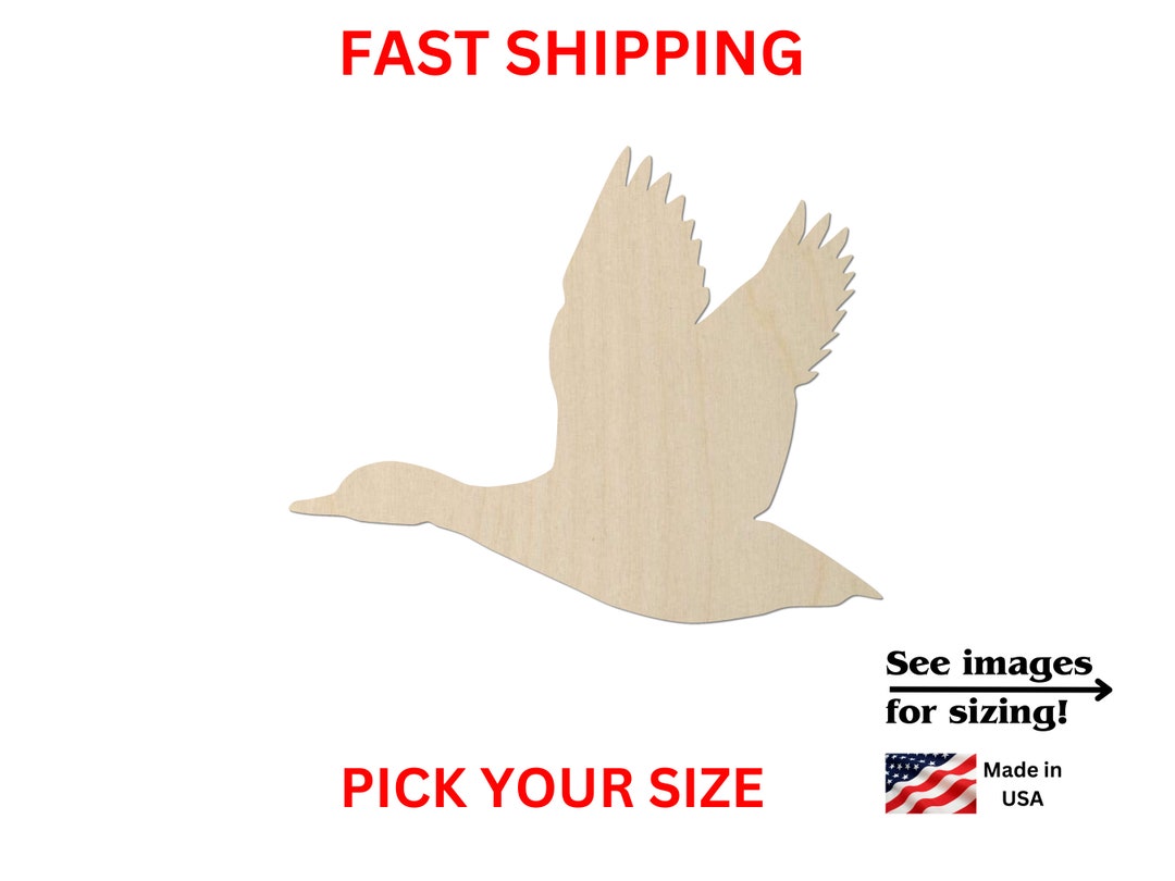 Unfinished Wooden Goose Shape 04 | Goose Duck Wood Cutout Shape | Laser ...