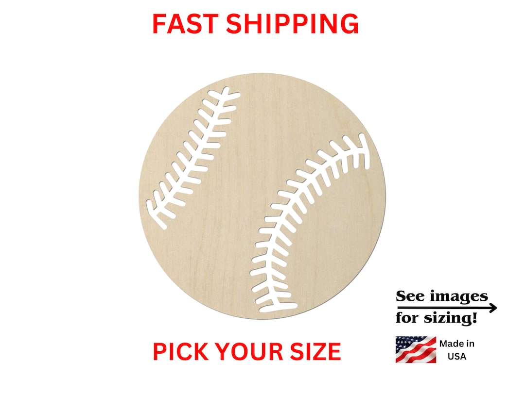 Unfinished Wooden Baseball Shape | Sports Baseball Softball | MLB High ...