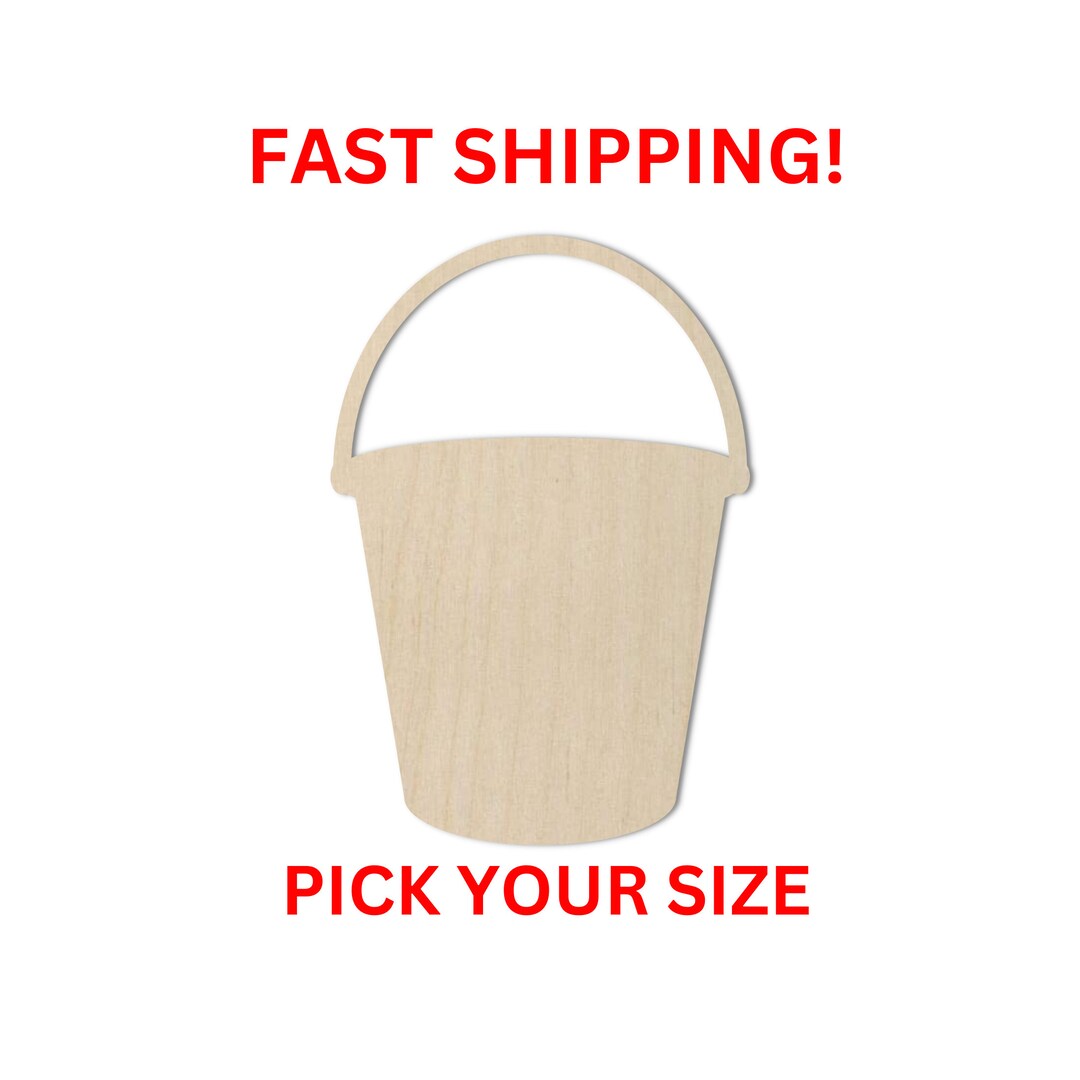Unfinished Wooden Bucket Shape | Bucket Beach Cut Out | Wood Craft ...