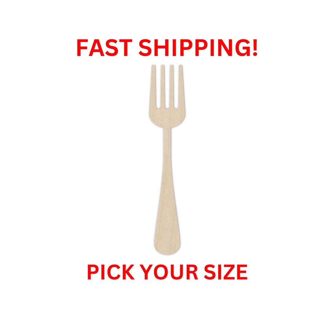 Unfinished Wooden Fork Shape | Craft Supplies | Wooden Cutout | Dining ...