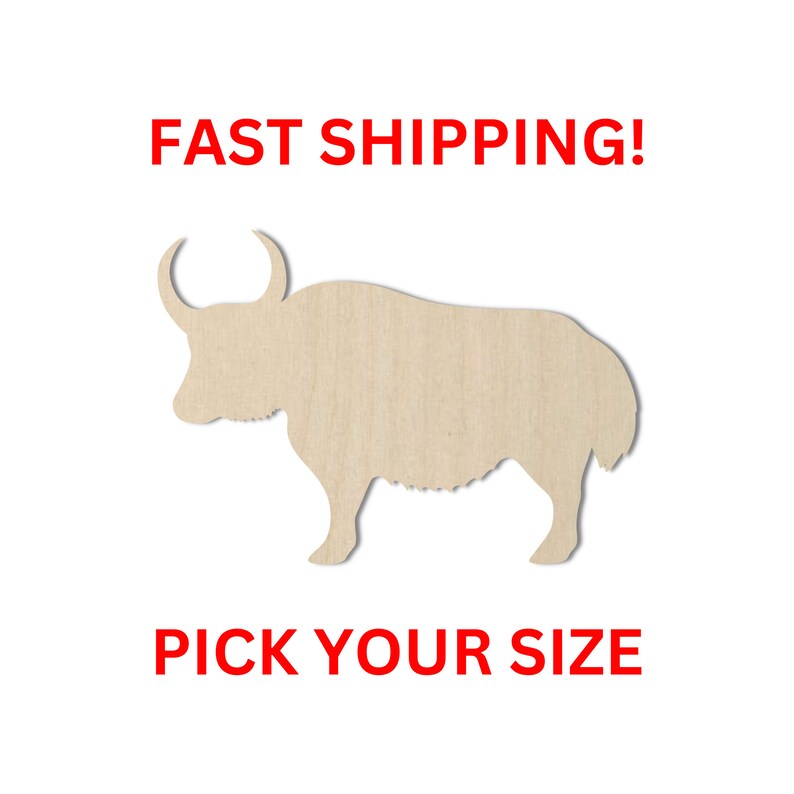 Unfinished Wooden Yak Shape | Bull Wood Cutout Shape | Laser Cut Blanks ...