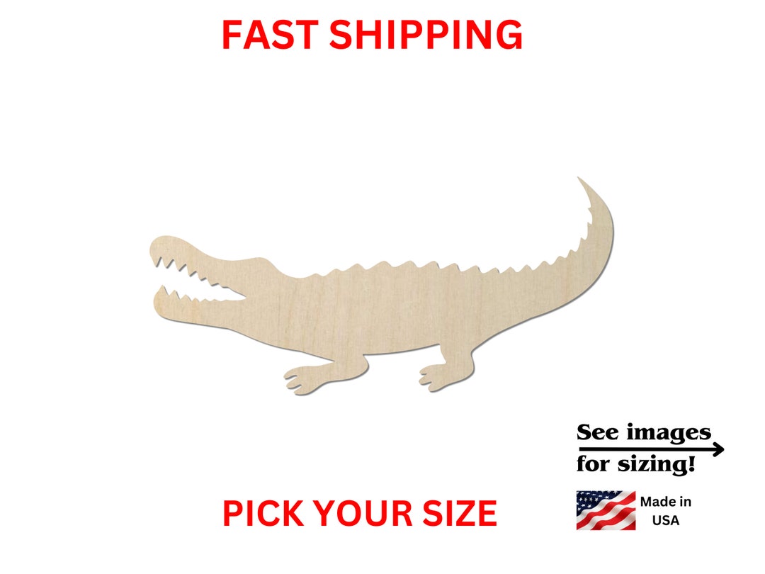 Unfinished Wooden Alligator Shape | Alligator Blank Cutout | Laser Cut ...