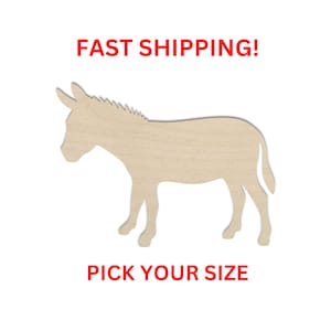 Unfinished Wooden Donkey Shape | Donkey Blank Cutout | Craft Supplies ...