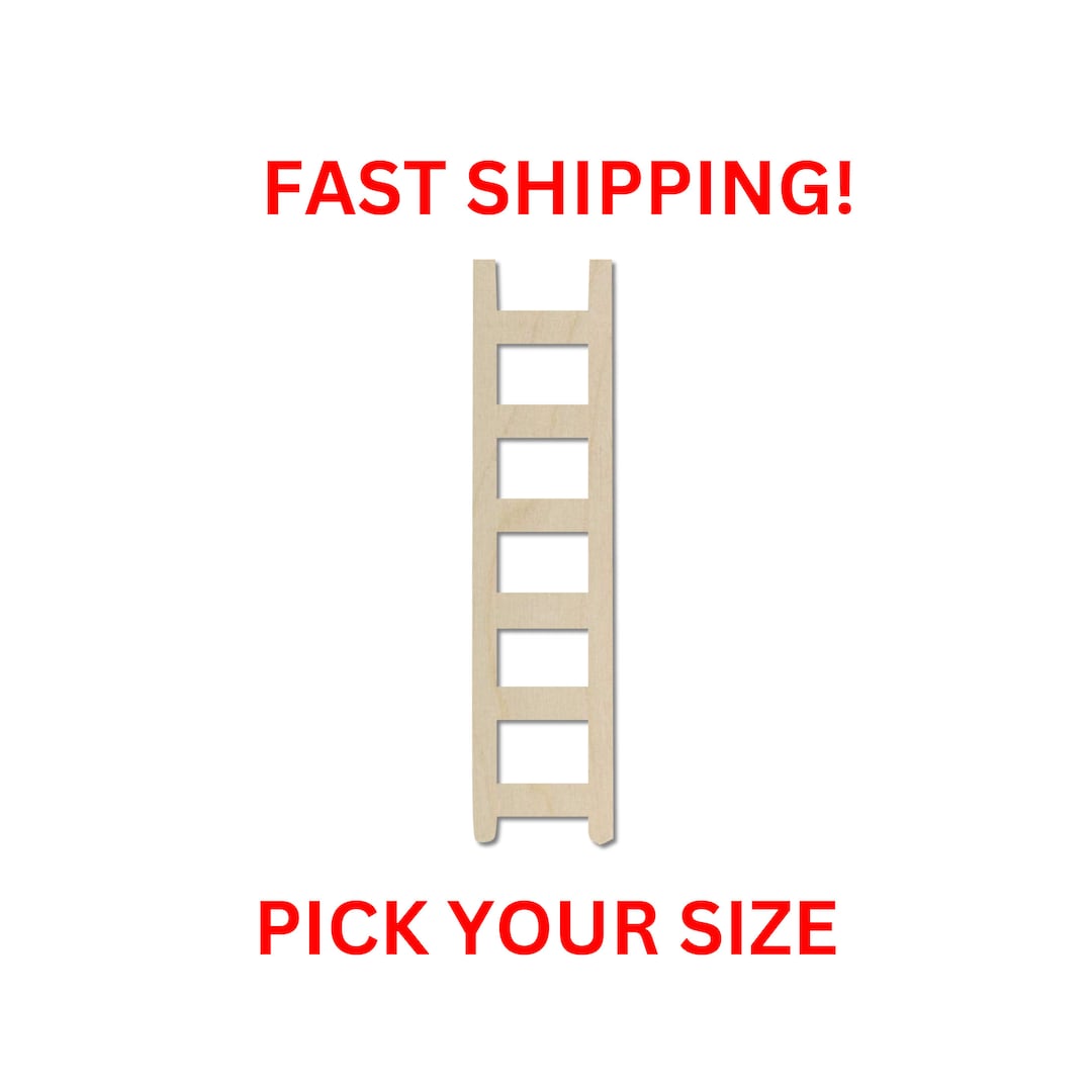 Unfinished Wooden Ladder Shape | Ladder Cutout Shape | Laser Cut Blanks ...