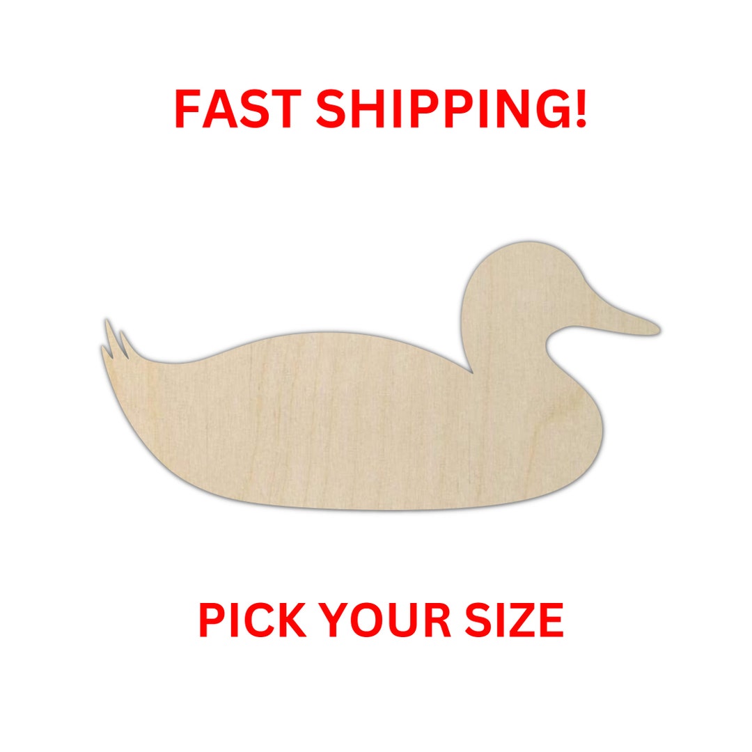 Unfinished Wooden Duck Shape 04 | Duck Wood Cutout Shape | Laser Cut ...
