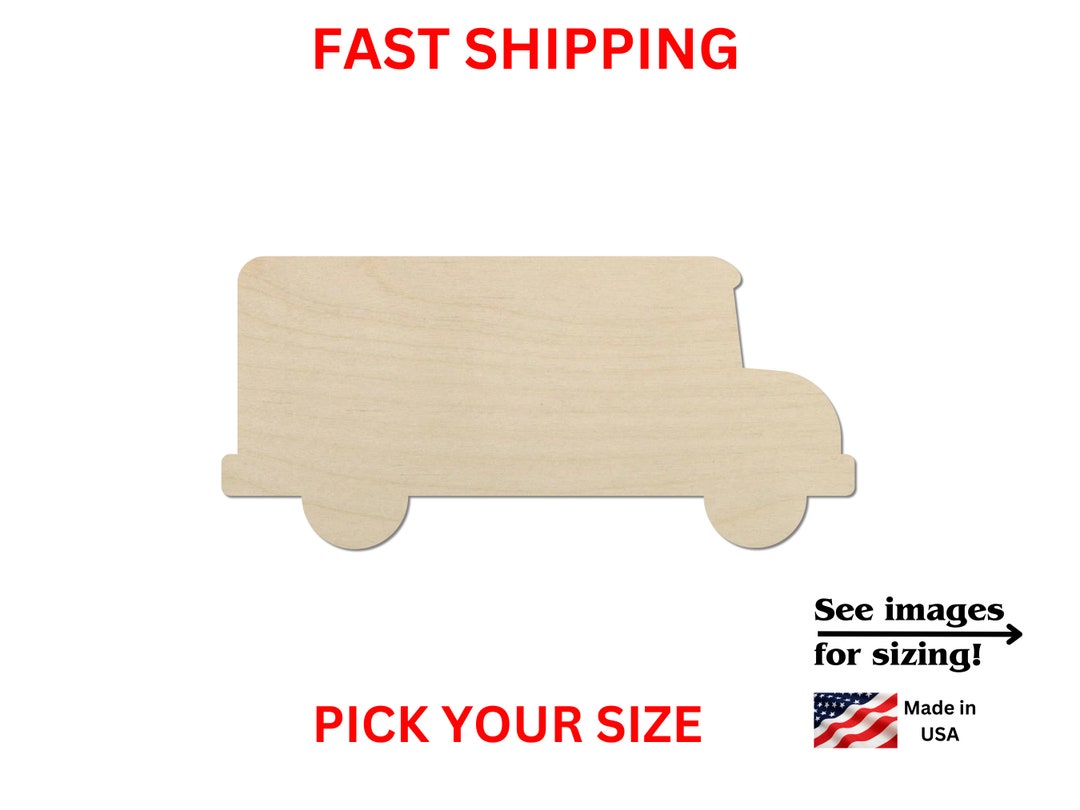 Unfinished Wooden School Bus | Unfinished Wooden Bus Cutout | Craft ...