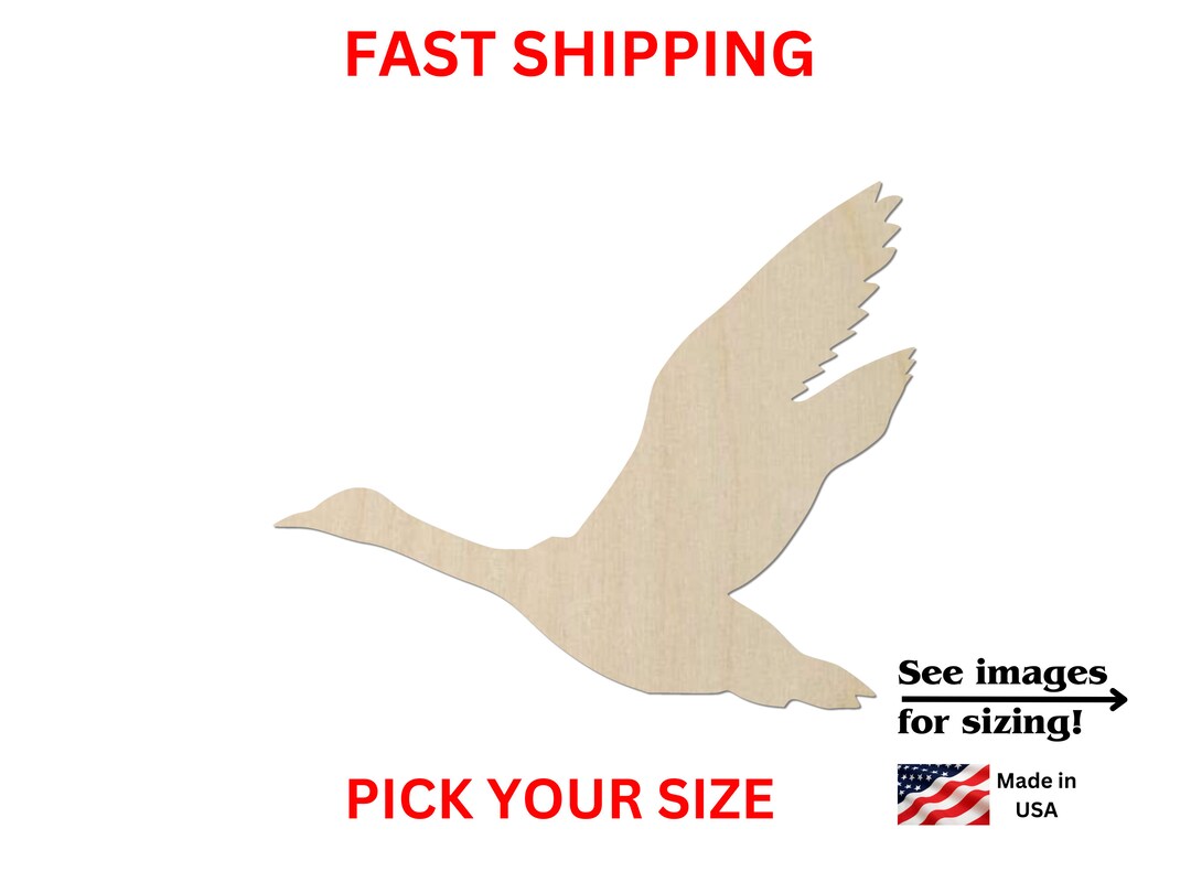 Unfinished Wooden Goose Shape 02 | Goose Wood Cutout Shape | Laser Cut ...