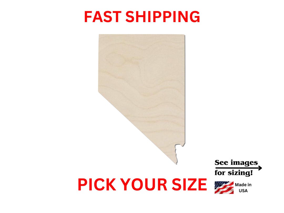 Unfinished Wooden Nevada State Shape | USA State Cutout | Crafting ...