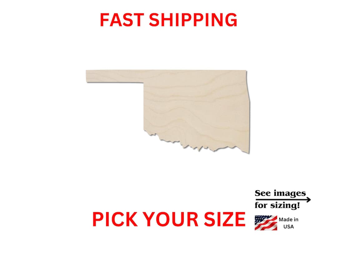 Unfinished Wooden Oklahoma State Shape | USA State Cutout | Crafting ...