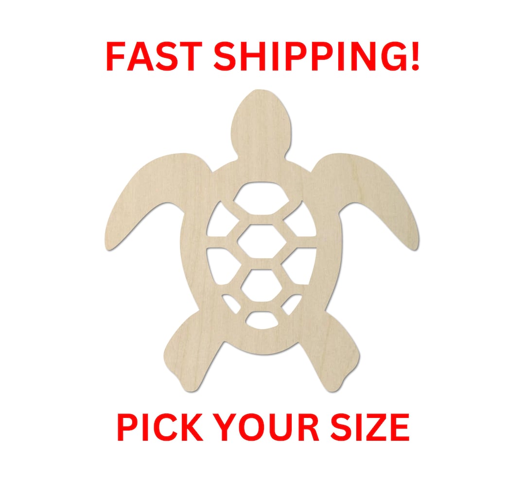 Unfinished Wooden Sea Turtle Shape | Sea Turtle Cut Out | Crafting ...