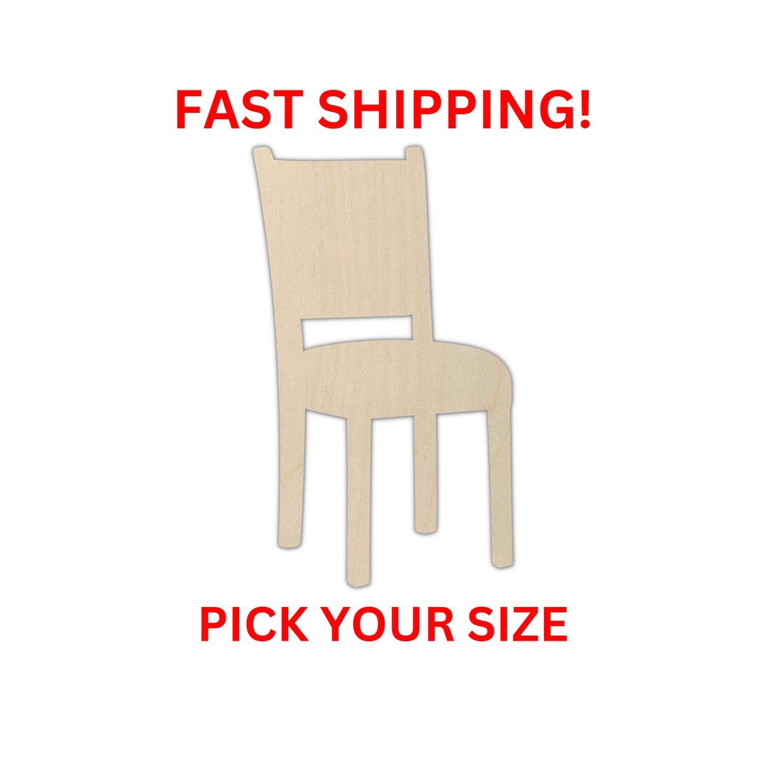 Unfinished Wooden Chair Shape | Chair Wood Shape | Wood Craft Supplies ...