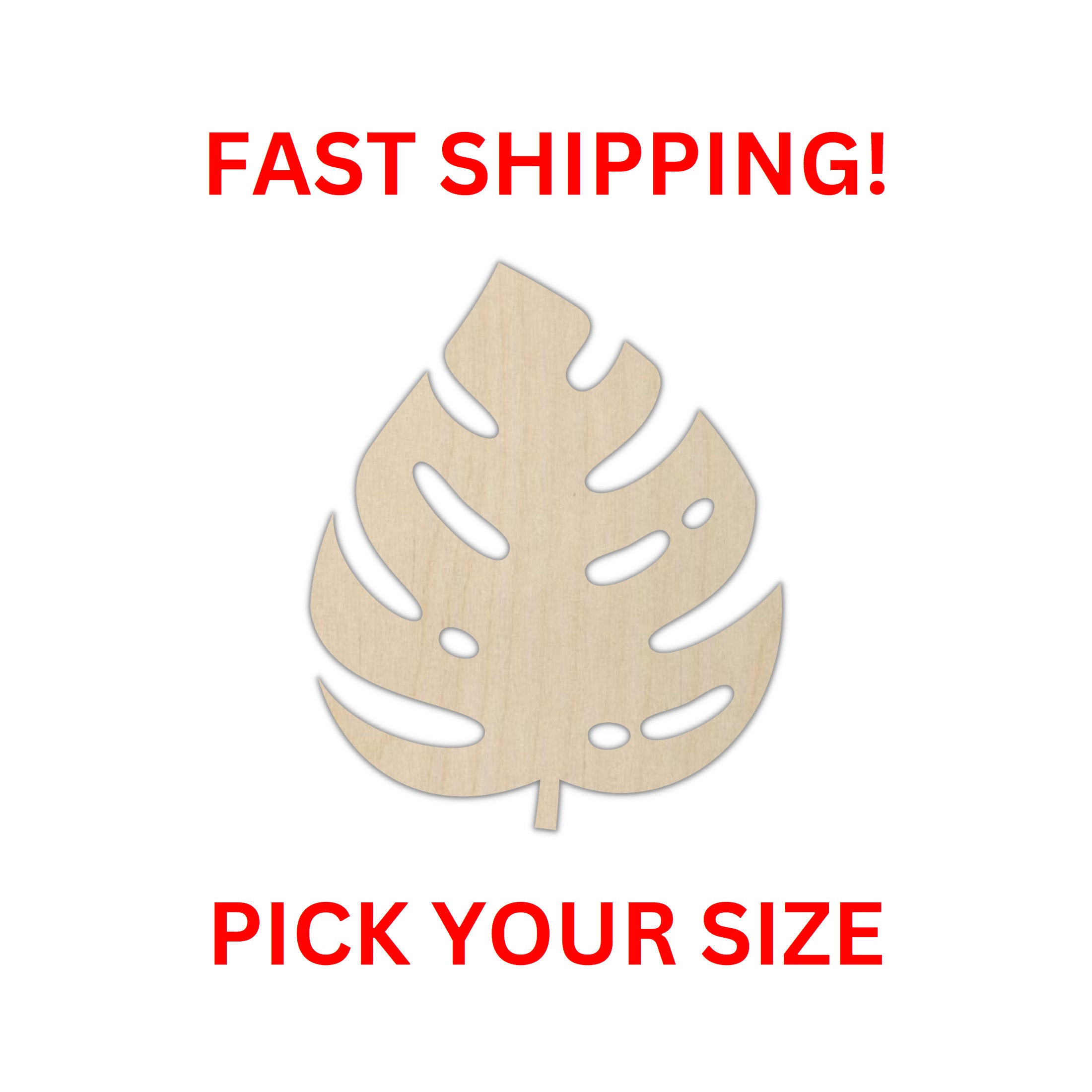 Unfinished Wooden Monstera Shape 05 | Monstera Leaf Floral Palm Leaf ...