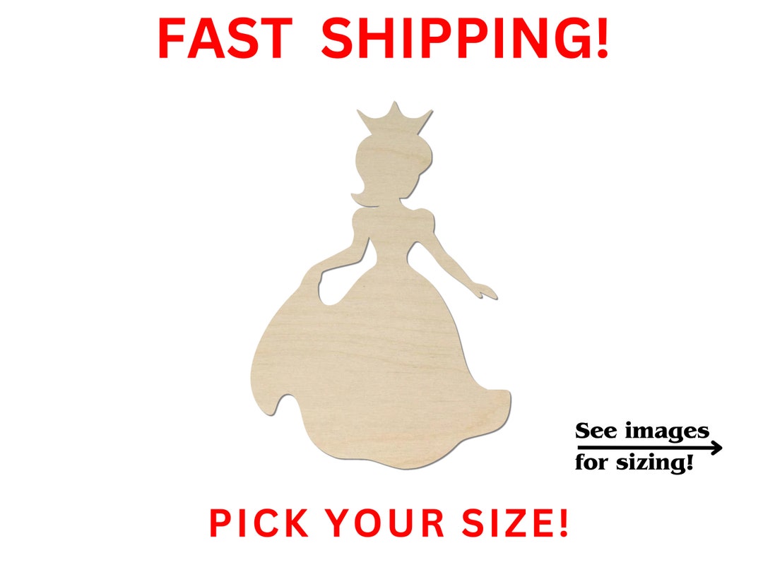 Unfinished Wooden Princess Shape 01 | Princess Decor Cutout | Princess ...