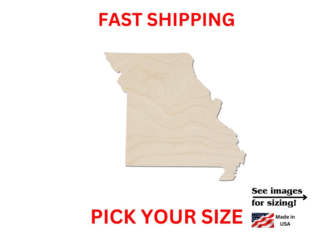 Unfinished Wooden Missouri State Shape | USA State Cutout | Crafting ...