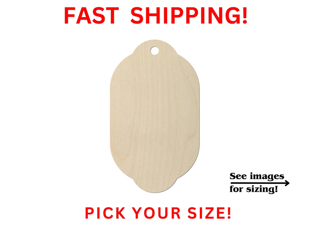 Unfinished Wooden Gift Tag Shape 06 | Blank Cutout | DIY Gift Tag ...