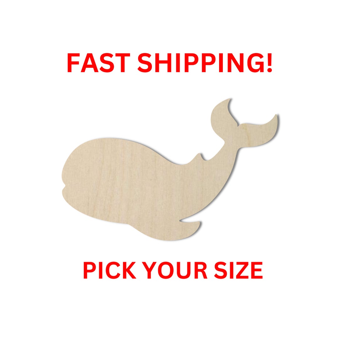 Unfinished Wooden Whale Shape | Sea Whale Cut Out | Crafting Blanks ...
