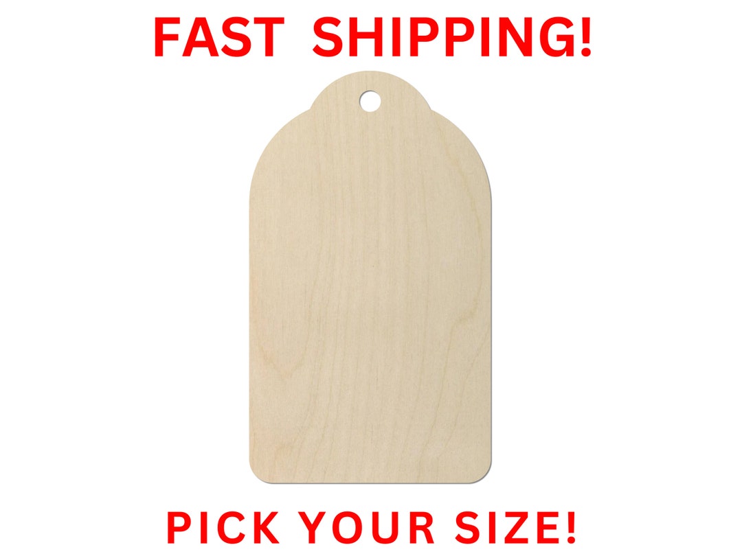 Unfinished Wooden Gift Tag Shape 07 | Present Tag Blank Cutout | DIY ...
