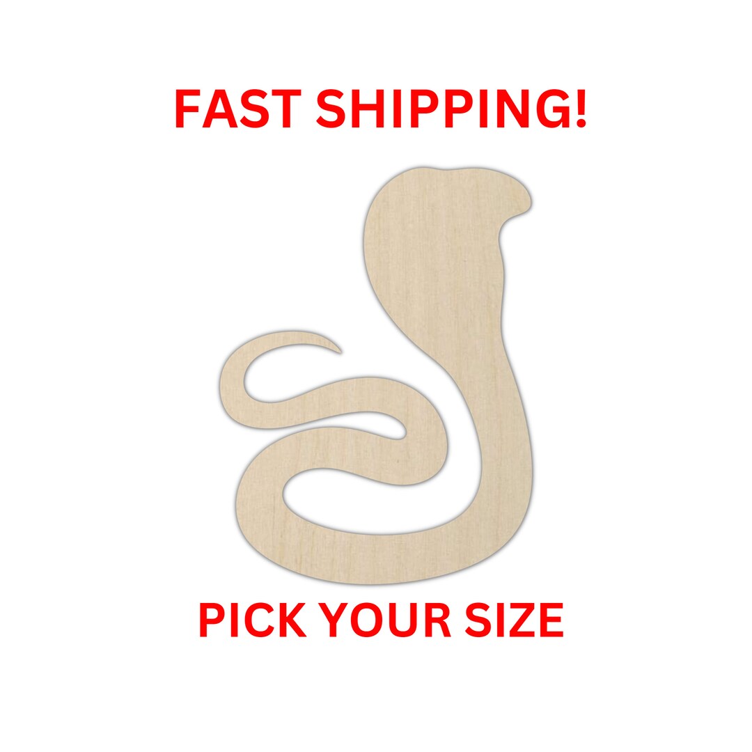Unfinished Wooden Cobra Shape | King Cobra Wood Snake Reptile | Craft ...