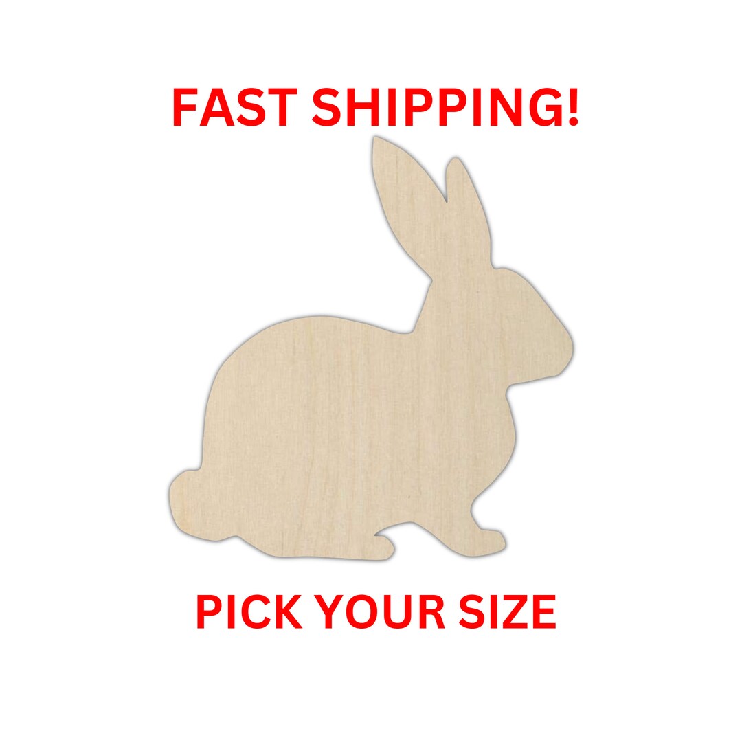 Unfinished Wooden Bunny Rabbit Shape 01 Bunny Rabbit Wood Cutout Shape ...