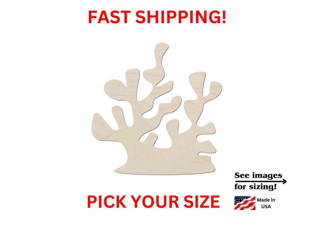 Unfinished Wooden Coral Shape 02 | Sea Coral Reef Cutout | Crafting ...