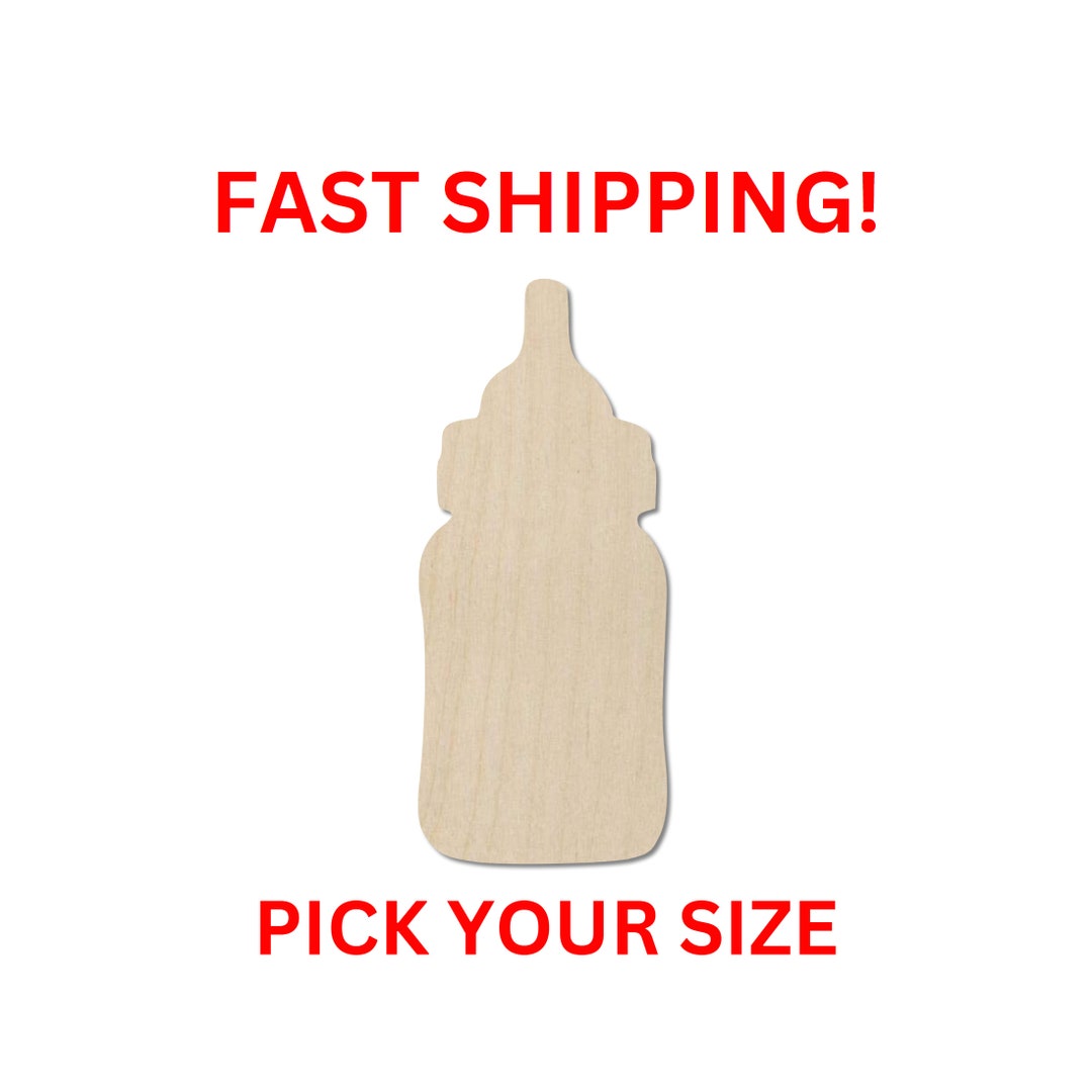 Unfinished Wooden Baby Bottle Shape Nursery Decor Craft Supplies Bulk ...