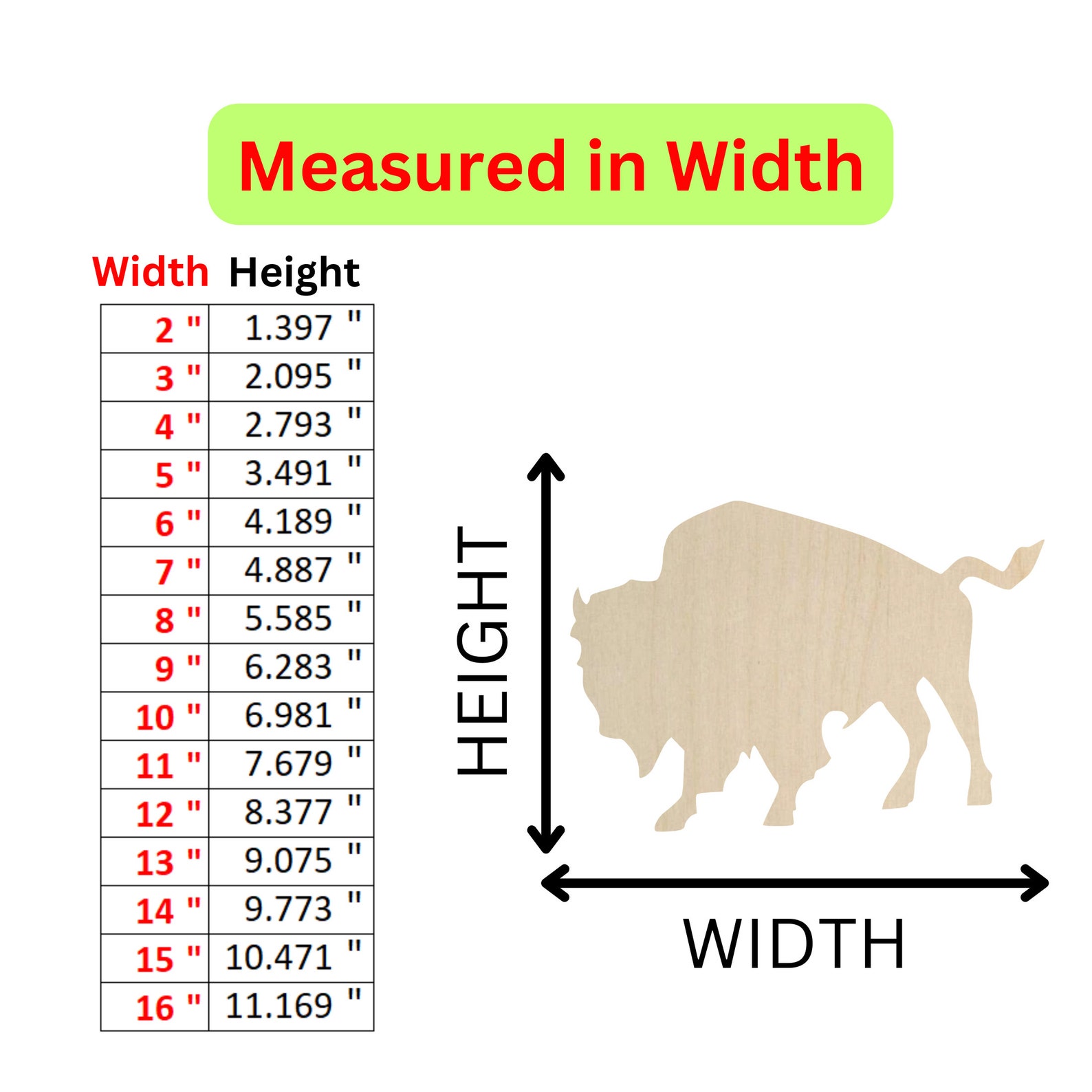 Unfinished Wooden Bison Shape | Bison Wood Cutout Shape | Laser Cut ...
