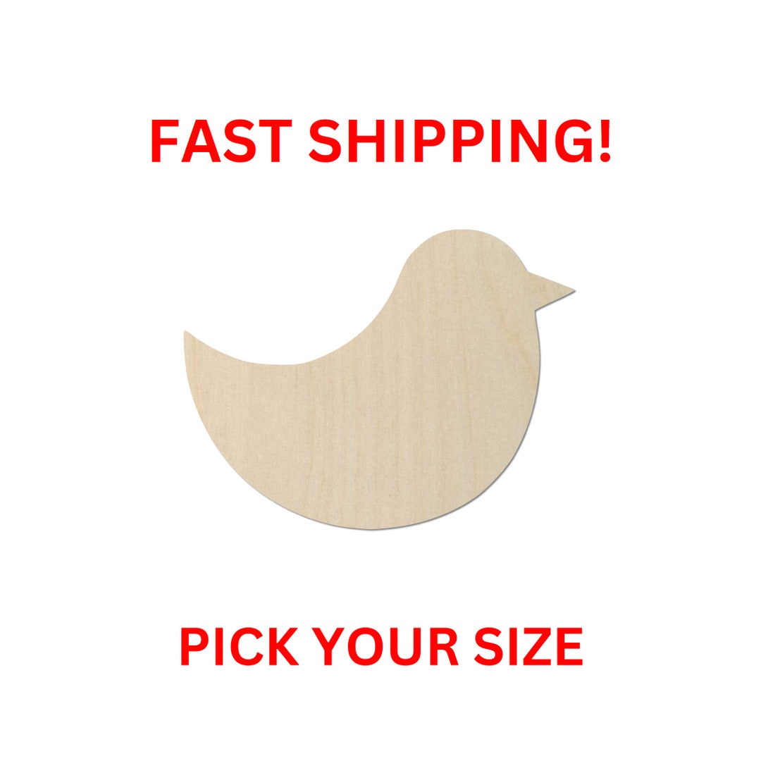 Unfinished Wooden Bird Shape 02 | Bird DIY Cutout | Craft Supplies ...