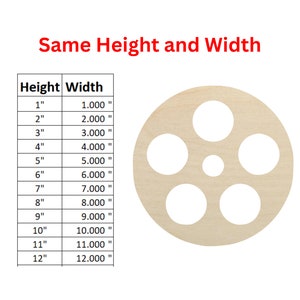 Unfinished Wooden Movie Film Reel Shape | Movie Reel Cutout | Craft ...