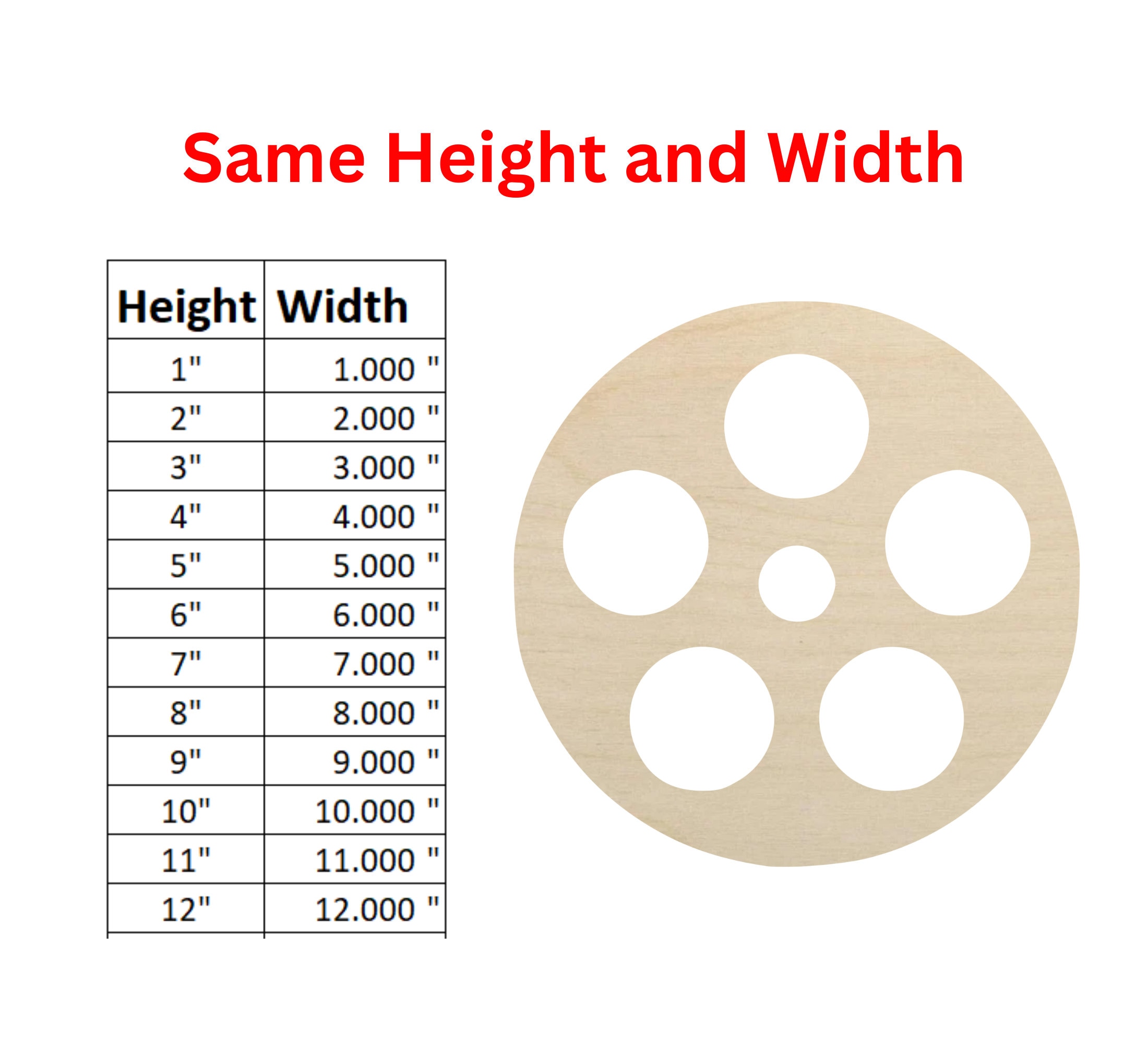 Unfinished Wooden Movie Film Reel Shape | Movie Reel Cutout | Craft ...
