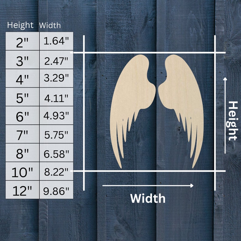 Unfinished Wooden Angel Wings Shape Wood Cutout Shape - Etsy