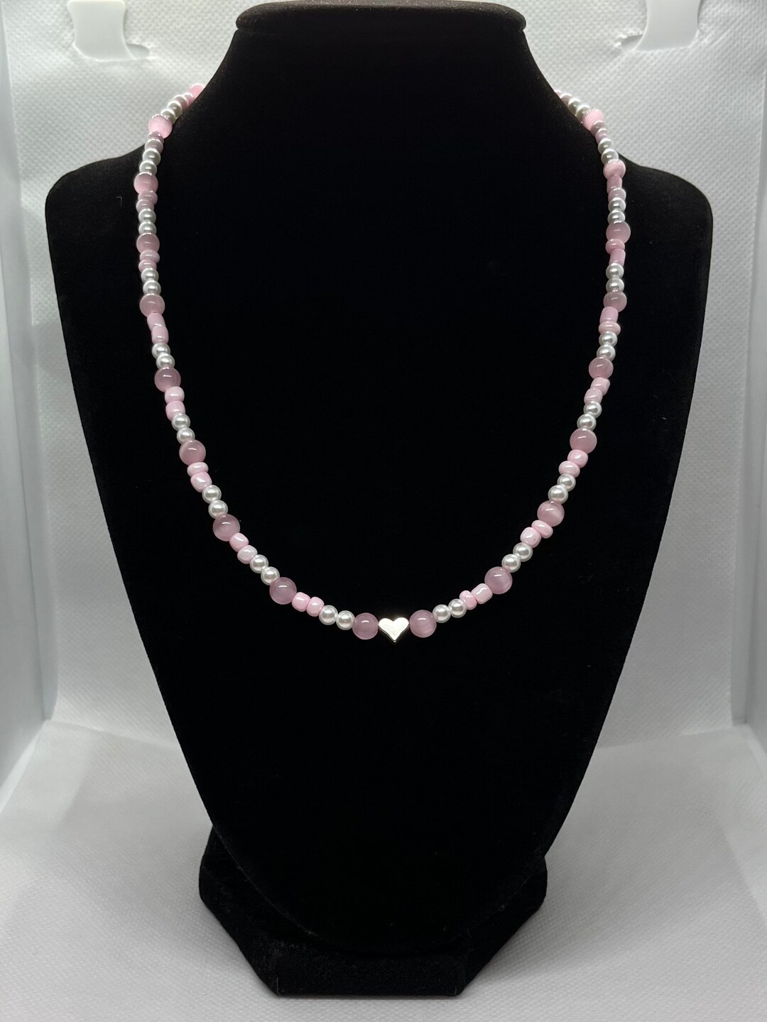 Heart Beaded Pink Necklaces, Jewelry for Her, Gifts for Her, Valentines ...