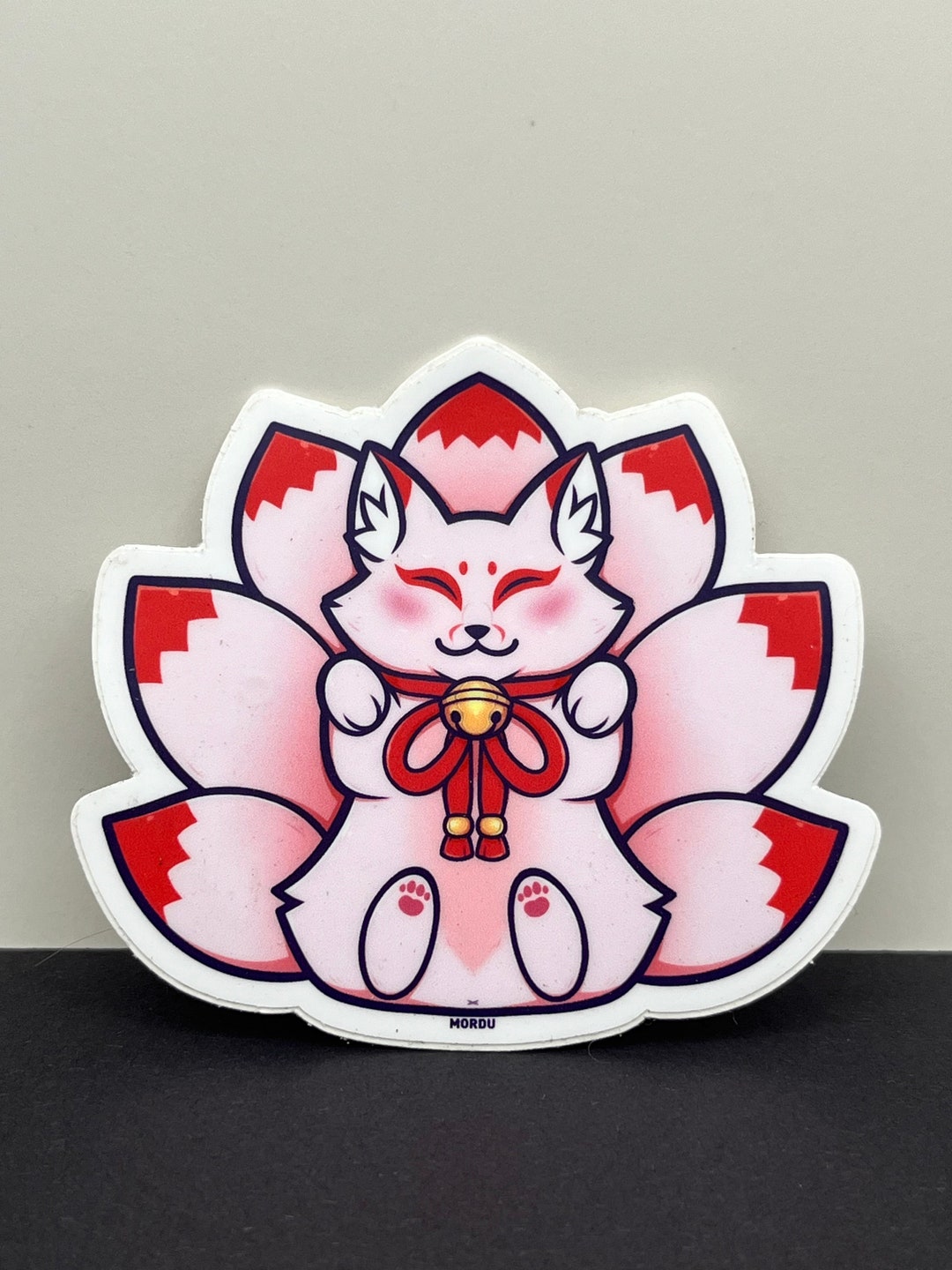 Pink Kitsune Vinyl Sticker - Etsy
