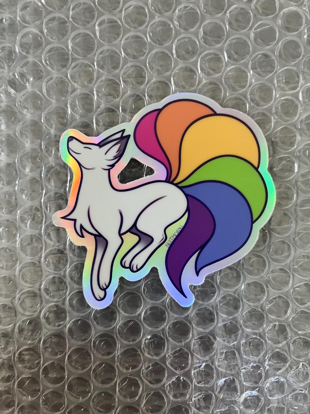 Rainbow Kitsune *matte Holo* Vinyl Sticker - Etsy