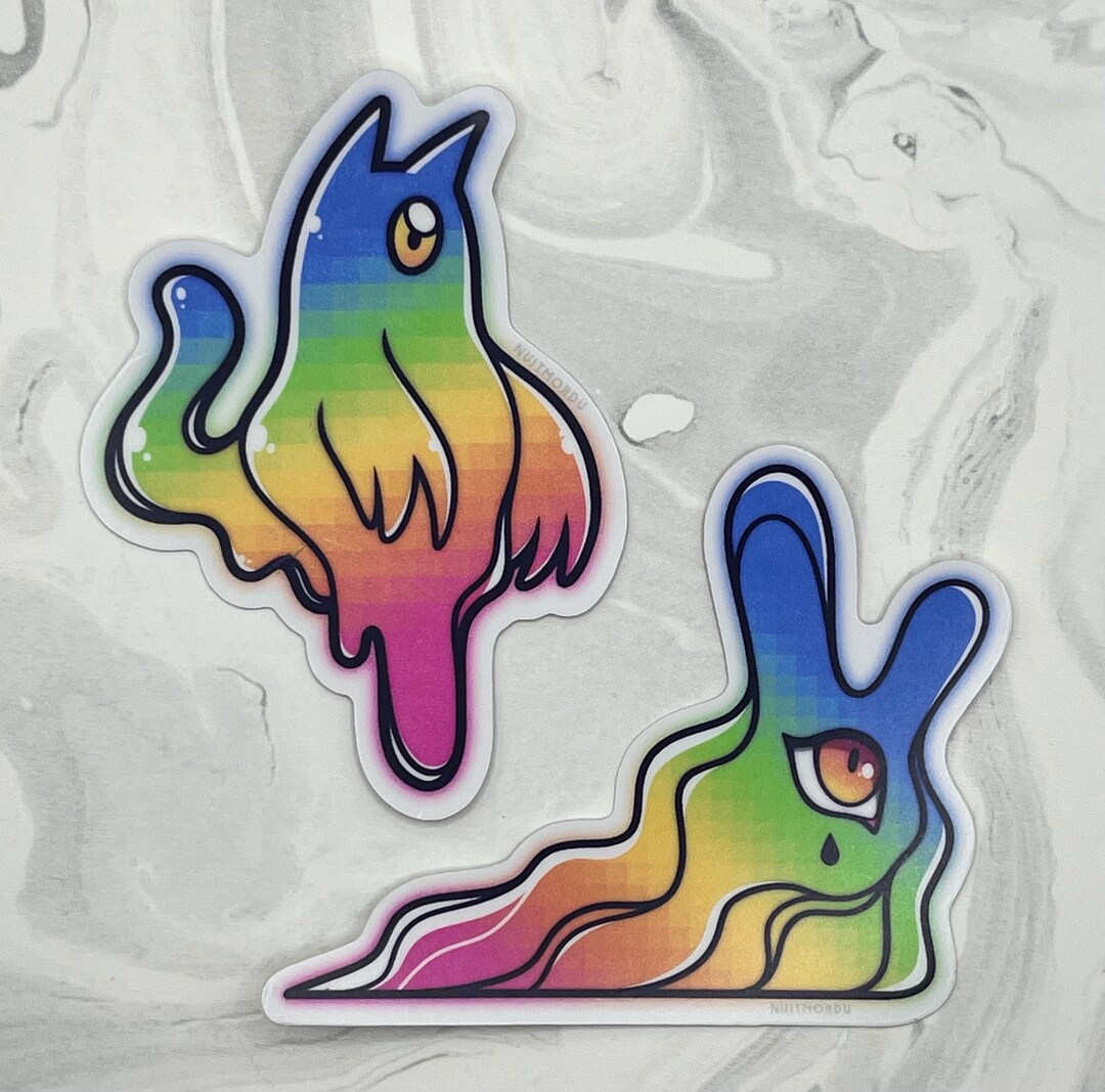 Rainbow Critter Vinyl Sticker - Etsy