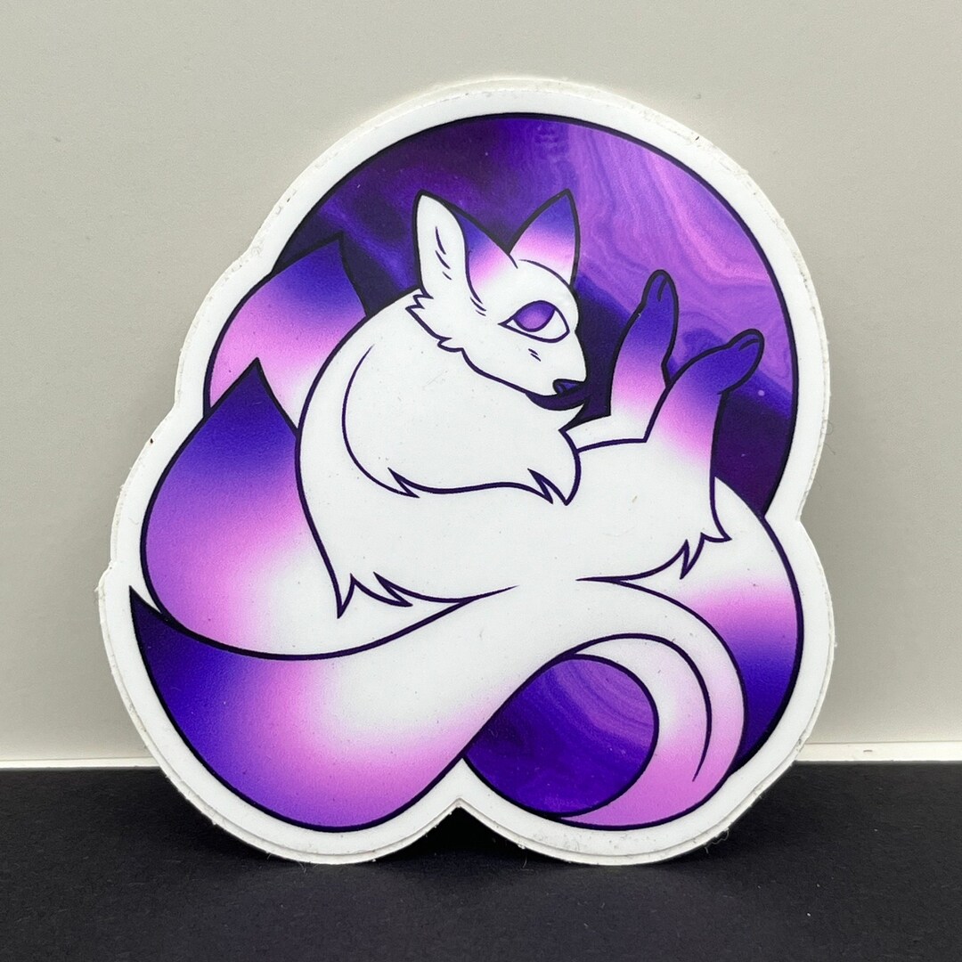 Alien Kitsune Vinyl Sticker - Etsy