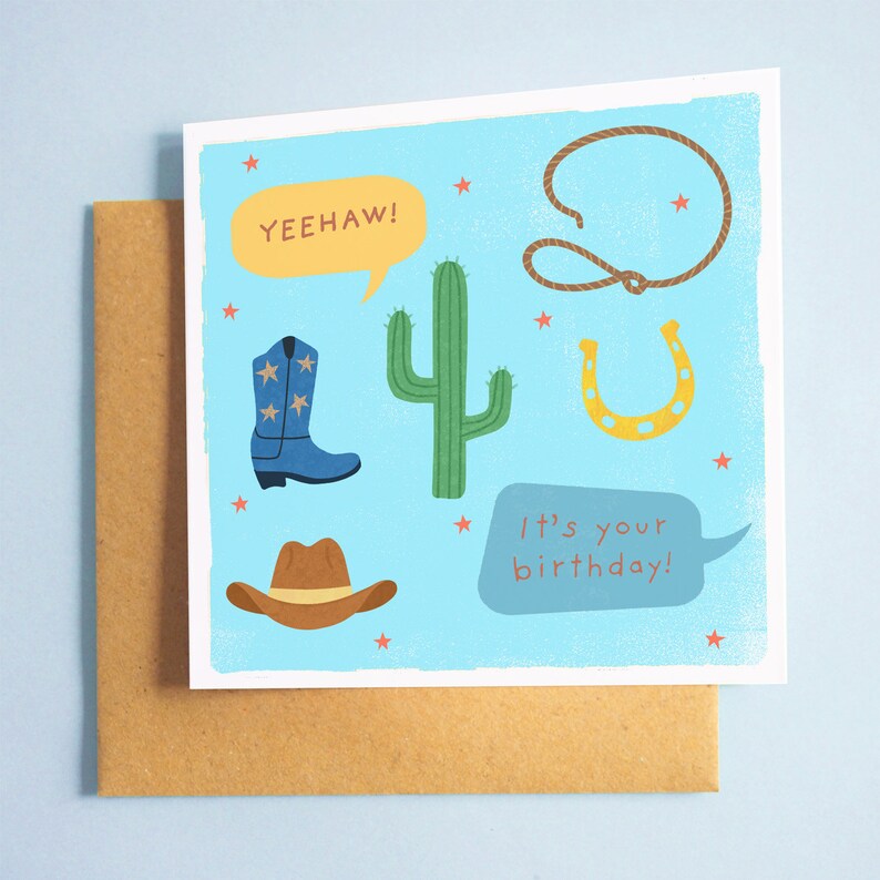 Cowboy Birthday Card ︳wild West Party - Etsy