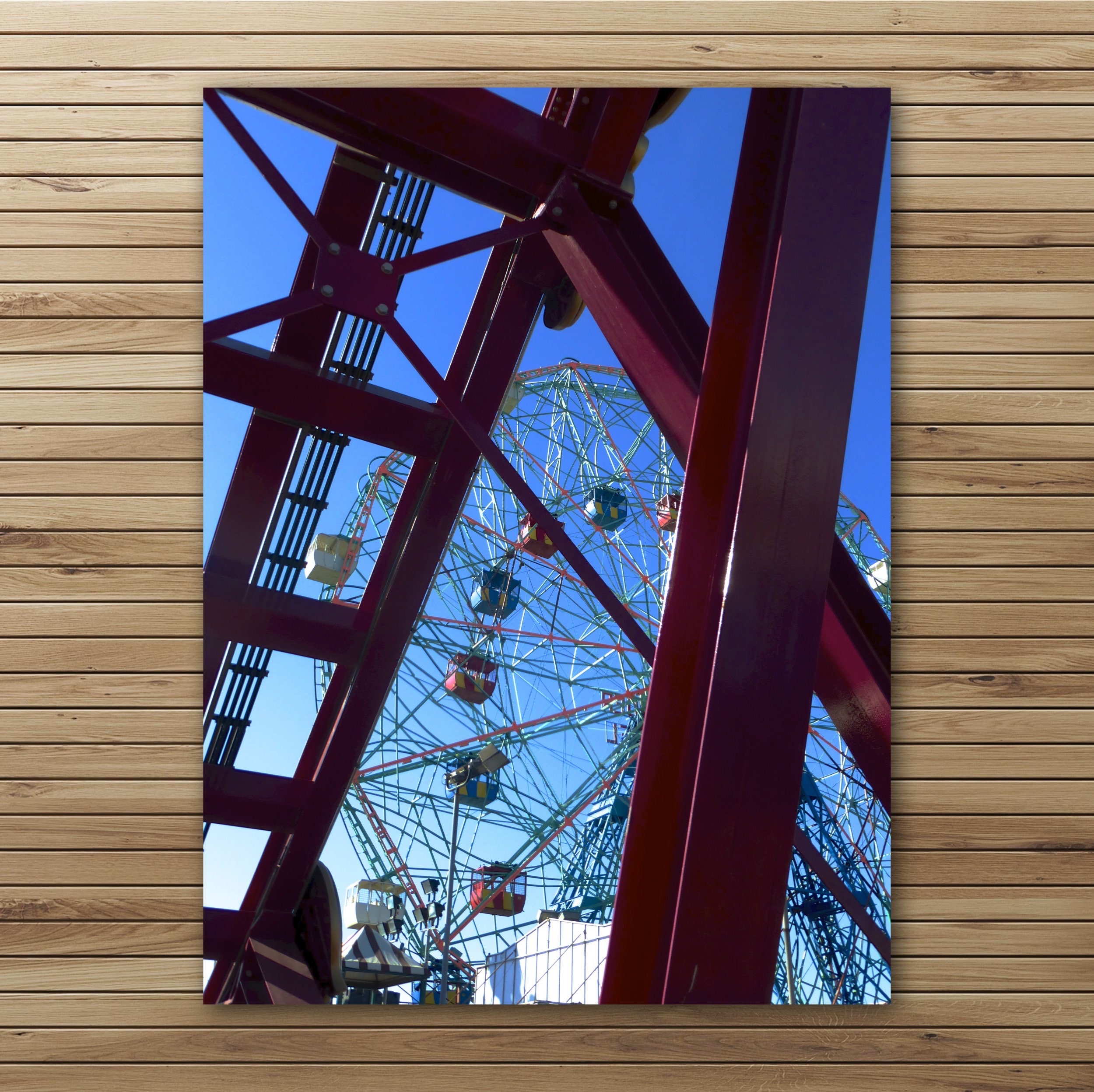 Wonder Wheel Coney Island Metallic Print, Luna Park Amusement Ride ...