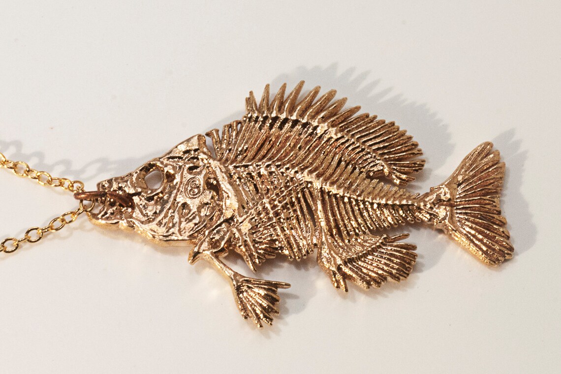 Bluegill Fish Skeleton Pendant Bluegill Necklace Fish - Etsy