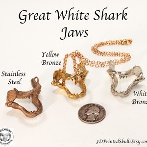 Great White Shark Jaws Pendant | Skull Jewelry | Shark Teeth | Science ...