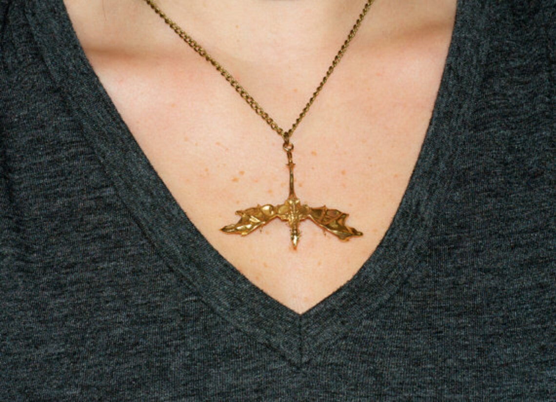 Flying Dragon Necklace Fantasy Jewelry Dragon Jewelry - Etsy
