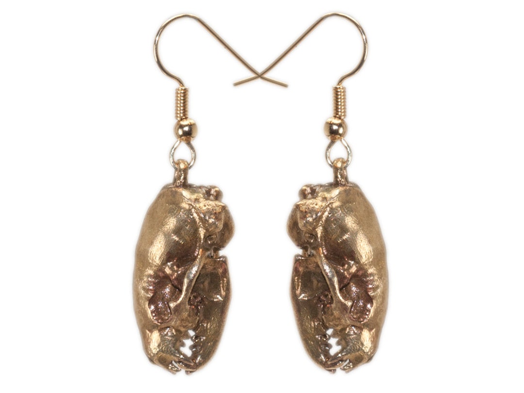 Pair Animal Skull Badger Skull Earrings 3D Printed Badger Skull ...