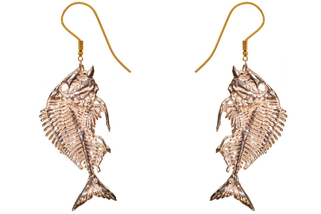 Porgy Fish Skeleton Earrings Porgy Earrings Fish Earrings Fish Skeleton ...