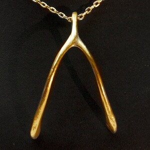 Wishbone Necklace Furcula Bone Pendant Wishbone Jewelry Bronze Wish ...